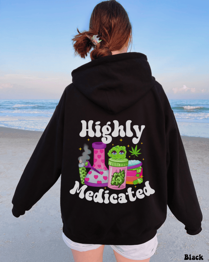 Highly Medicated 420 Hoodie|Stoner Girl Hoodie|Stoner Babe Aesthetic ...